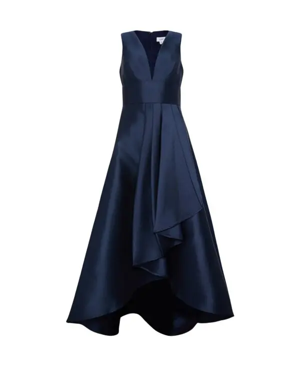Coast Sleeveless Plunge Waterfall Maxi Dress - Navy