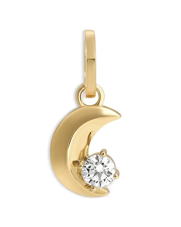 Adina Reyter 14k Yellow Diamond Crescent Moon Pendant - Gold