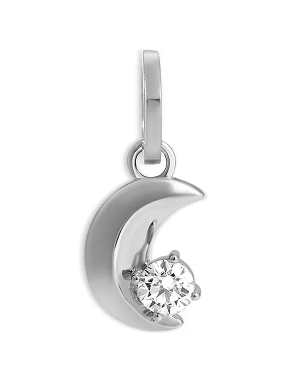 Adina Reyter 14k Yellow Diamond Crescent Moon Pendant - Silver