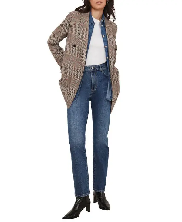 Mint Velvet Checked Double Breasted Blazer