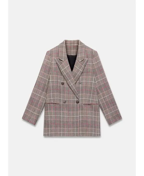 Mint Velvet Checked Double Breasted Blazer