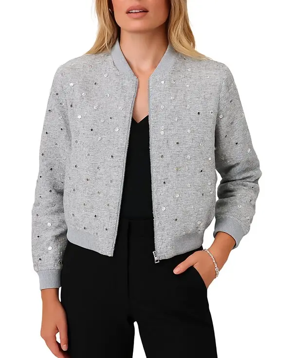 Mint Velvet Sequin Boucle Bomber