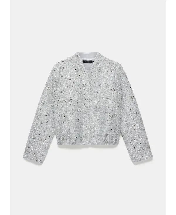 Mint Velvet Sequin Boucle Bomber