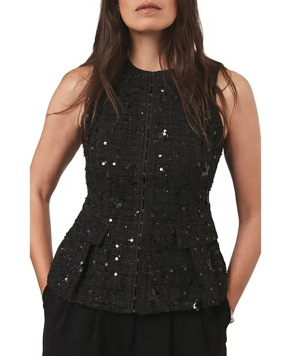 Mint Velvet Embellished Backless Waistcoat