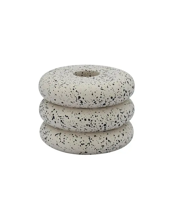 TOV FURNITURE Gabby Speckled Stacked Candleholder - Cream