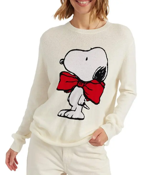 Chinti & Parker Wool Cashmere Snoopy Sweater With Bow Tie - Cream