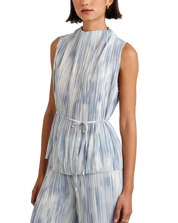Bella Dahl Mock Neck Top With Tie Belt