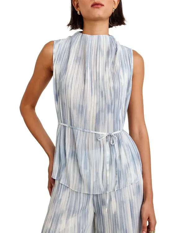 Bella Dahl Mock Neck Top With Tie Belt