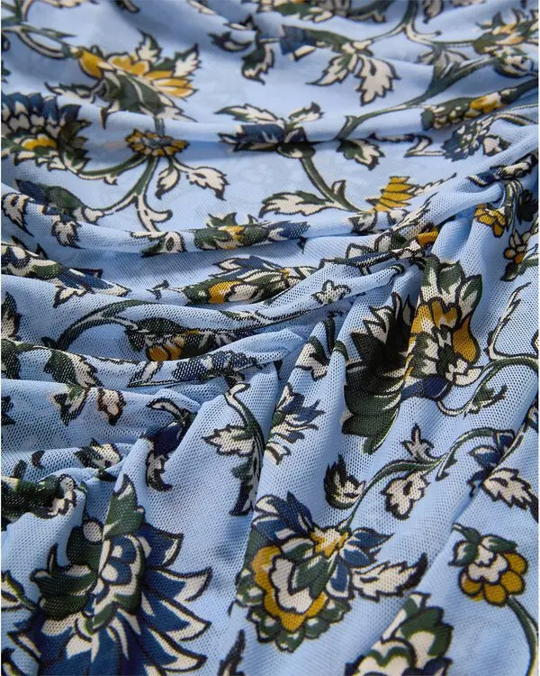 Veronica Beard Printed Ruched Midi Dress