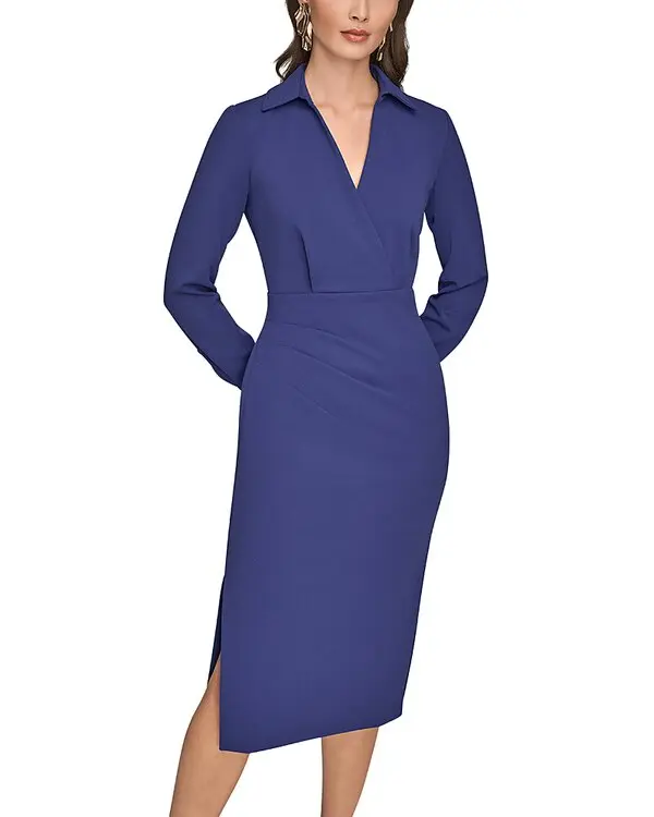 Donna Karan New York Side Gathered Midi Dress
