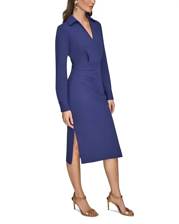 Donna Karan New York Side Gathered Midi Dress