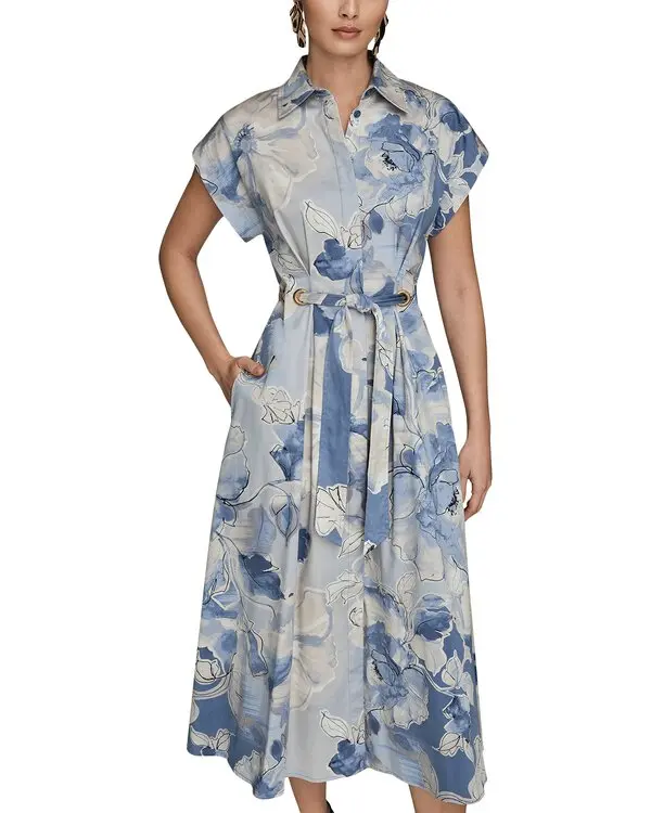 Donna Karan New York Floral Print Shirtdress