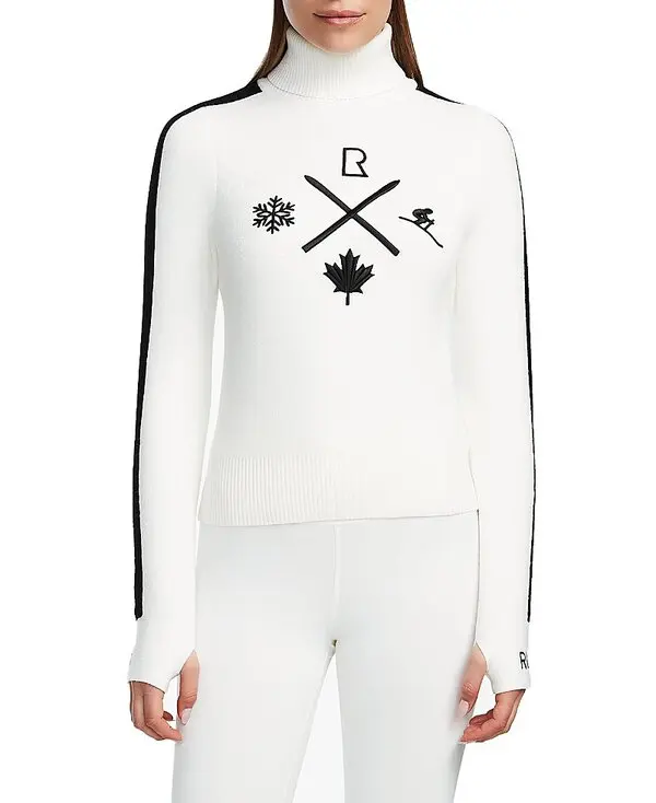 Rudsak Elizabeth Knit Ski Motif Turtleneck - White