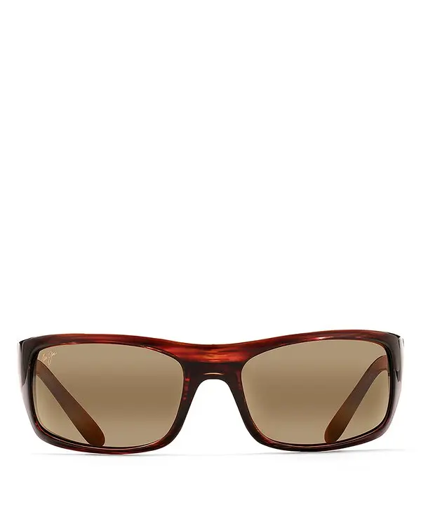 Maui Jim Peahi Wrap Rectangular Sunglasses