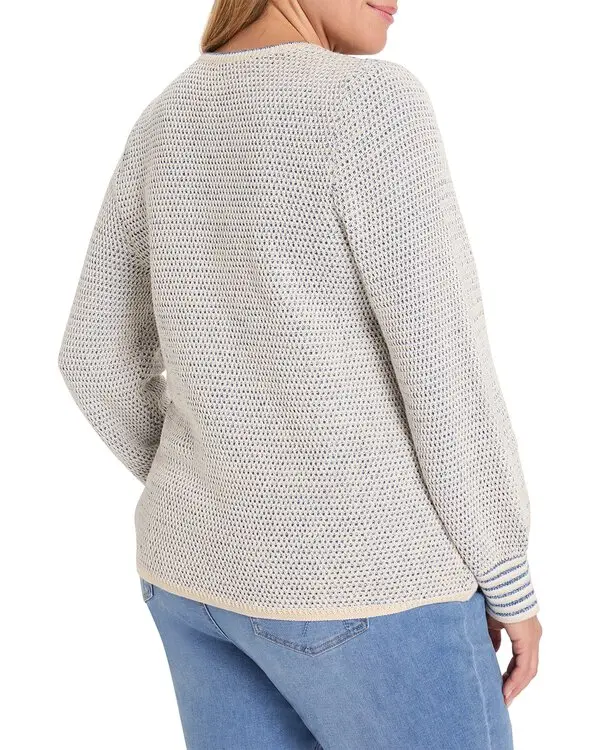 NIC+ZOE Tuck Texture Split Neck Sweater