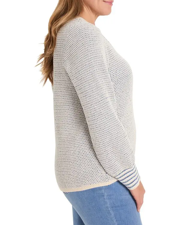 NIC+ZOE Tuck Texture Split Neck Sweater