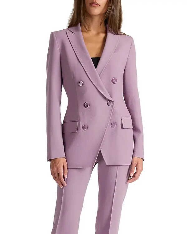 Santorelli Paco Double-breasted Six-button Wool Stretch Jacket - Dusty Lilac
