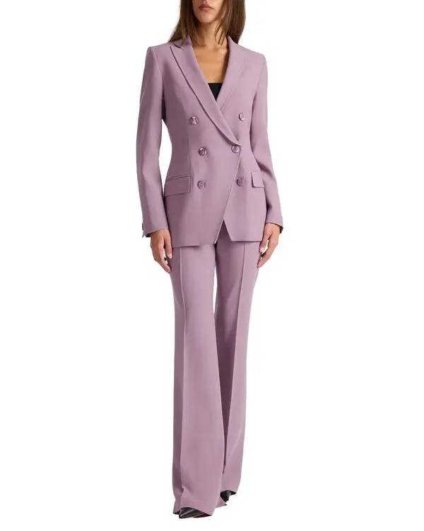 Santorelli Paco Double-breasted Six-button Wool Stretch Jacket - Dusty Lilac