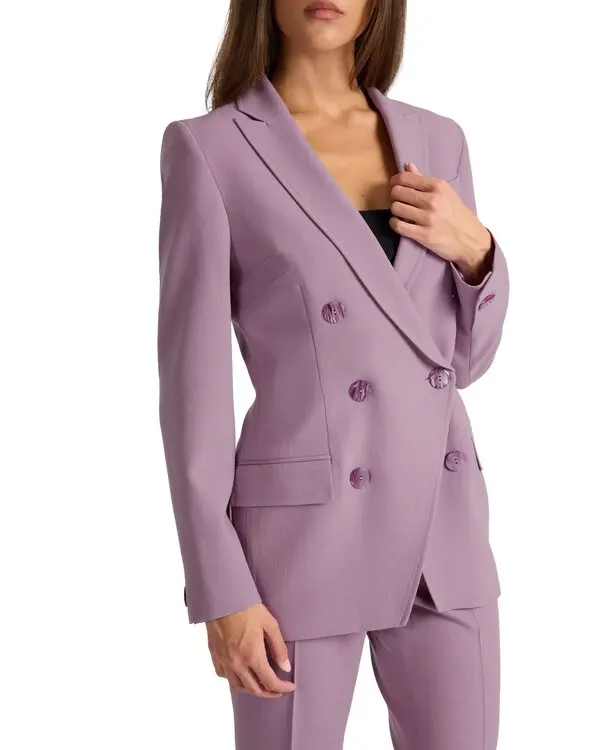 Santorelli Paco Double-breasted Six-button Wool Stretch Jacket - Dusty Lilac