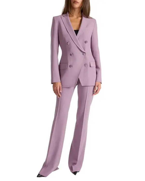Santorelli Paco Double-breasted Six-button Wool Stretch Jacket - Dusty Lilac