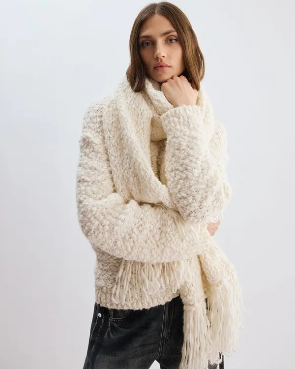Rag & Bone Luisa Scarf Long Sleeve Sweater