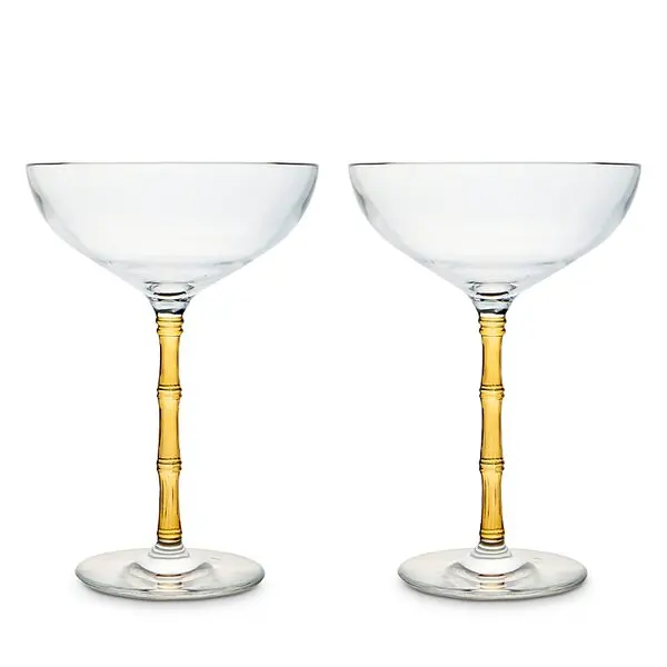 La DoubleJ Bamboo Coupe Glass, Set Of 2 - Solid