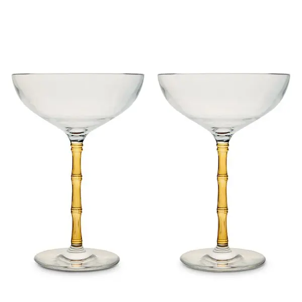 La DoubleJ Bamboo Coupe Glass, Set Of 2