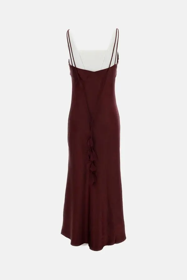Self-Portrait Midi Slip Dress With Floral Detail - Red | Editorialist