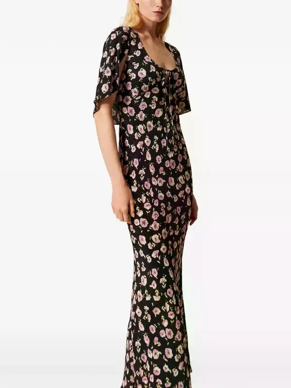 TWINSET Floral-print Maxi Dress - Black