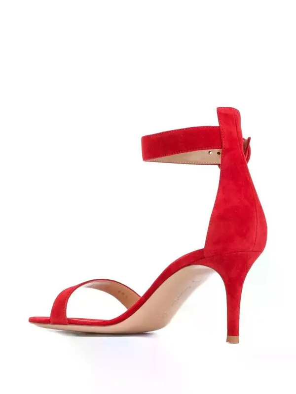 GIANVITO ROSSI Portofino Heeled Sandals - Red