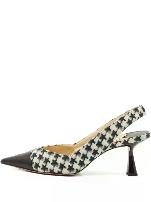 JIMMY CHOO Houndstooth Leather Slingback Pumps