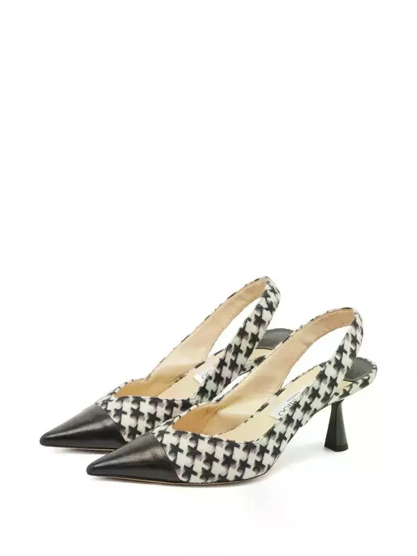 JIMMY CHOO Houndstooth Leather Slingback Pumps