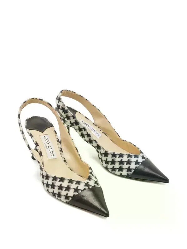 JIMMY CHOO Houndstooth Leather Slingback Pumps
