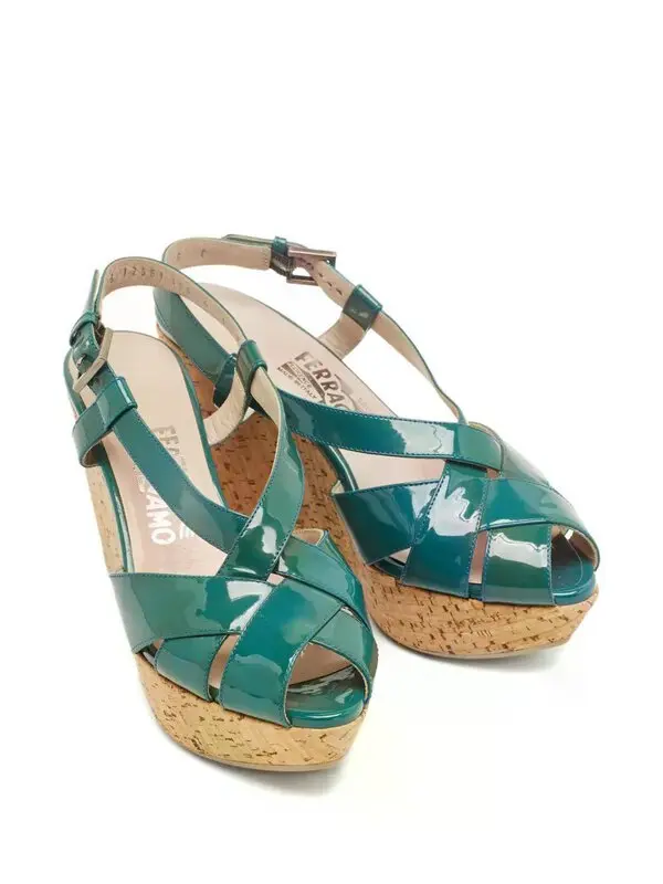 FERRAGAMO Peep-toe Wedge Sandals