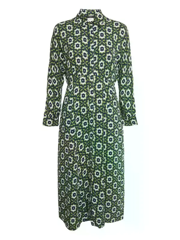 Max Mara Printed Collar Midi Dress