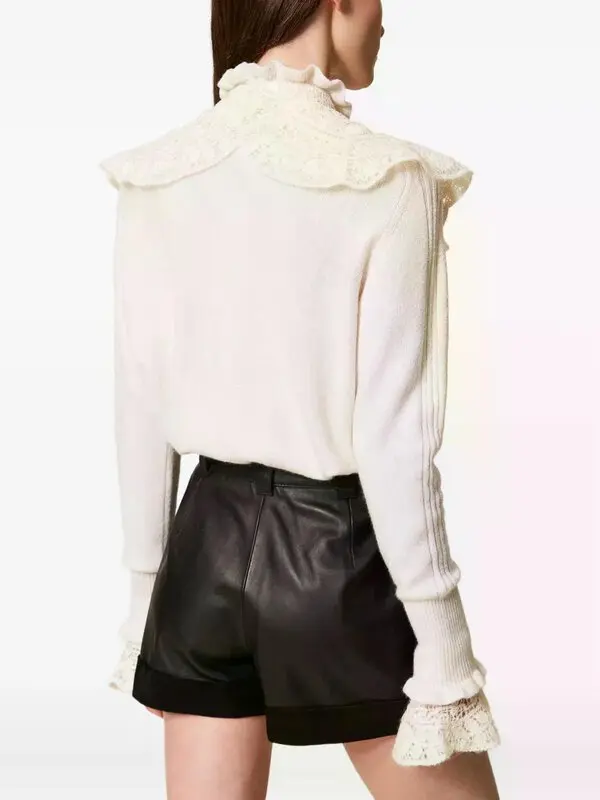 TWINSET Pleated Leather Shorts