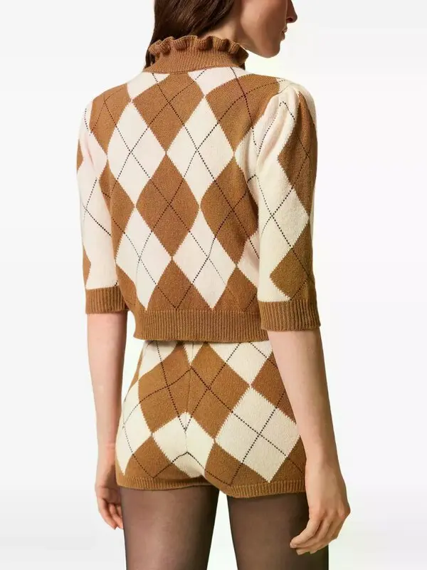 TWINSET Diamond-pattern Cropped Sweater