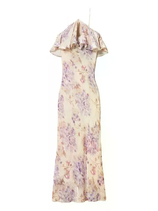 TWINSET Floral-pattern Velvet Dress