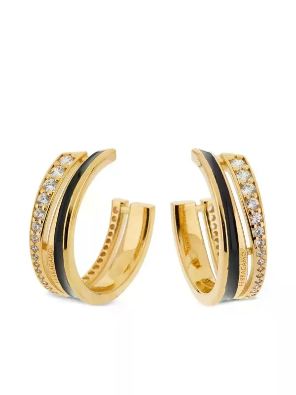 FERRAGAMO Round Hoop Earrings - Gold