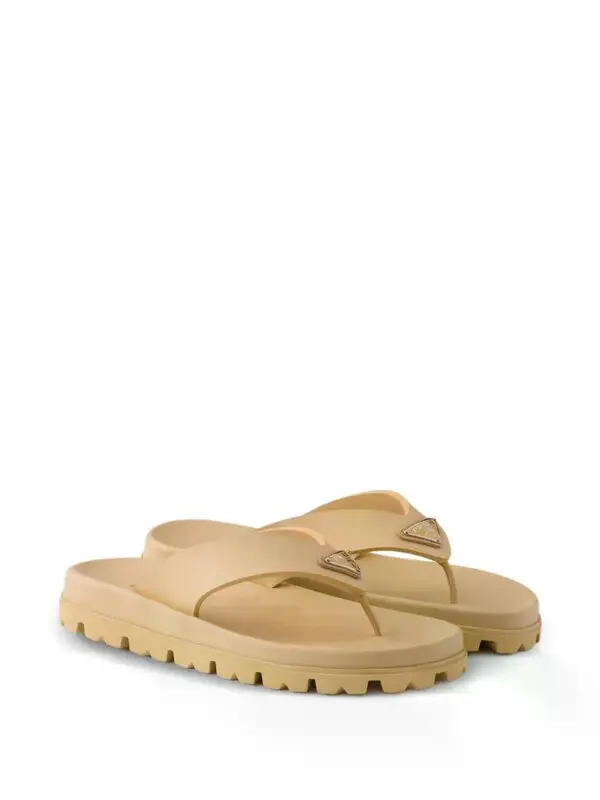Prada Logo-plaque Sandals - Neutrals