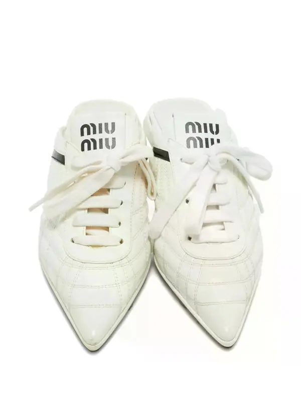 Miu Miu Pointed-toe Leather Mules