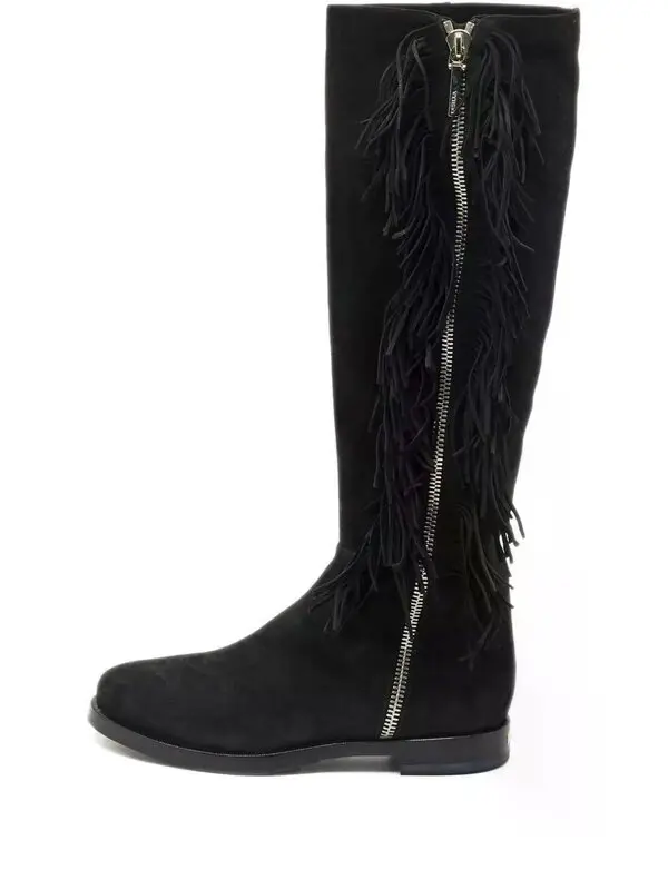 LE SILLA Suede Fringe Knee Boots
