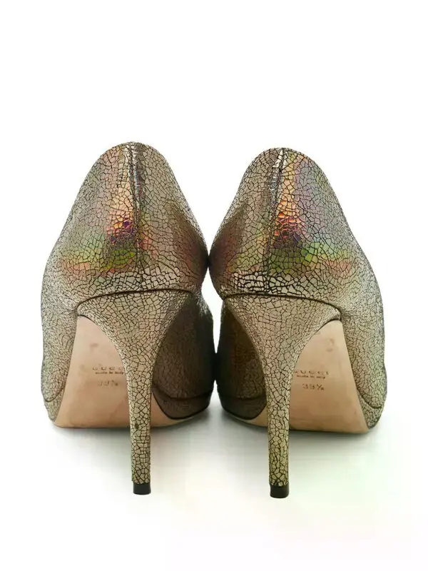 Gucci Iridescent Peep-toe Pumps