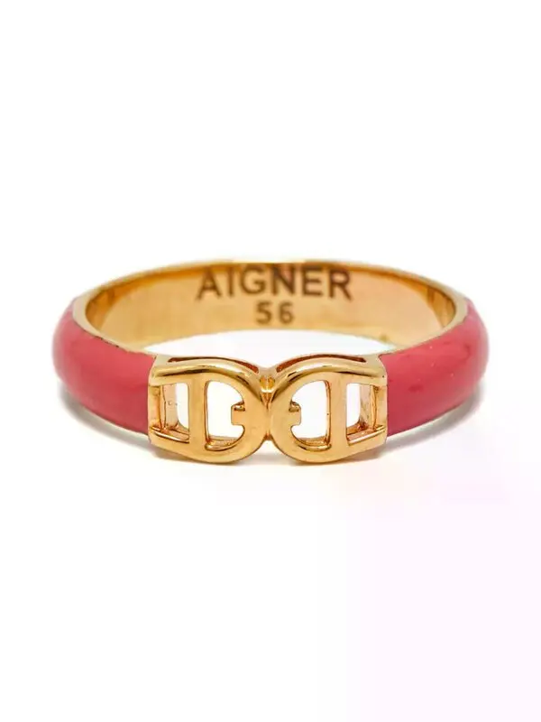 AIGNER Enamel Logo Ring - Gold