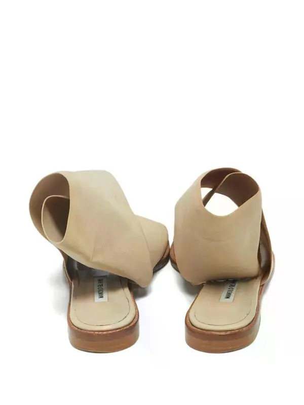 Manolo Blahnik Cream Flat Sandals