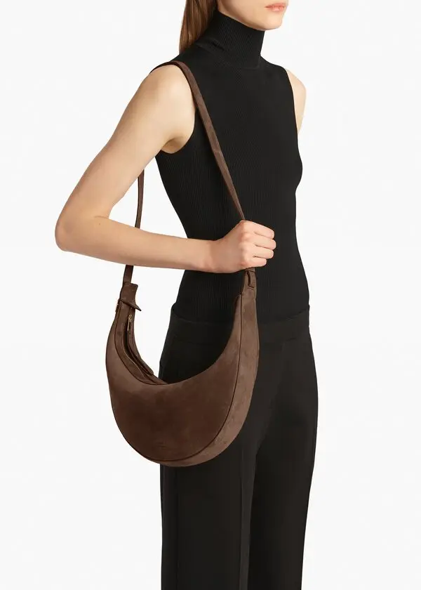 Khaite Small Augustina Crossbody Bag In Suede - Cedar