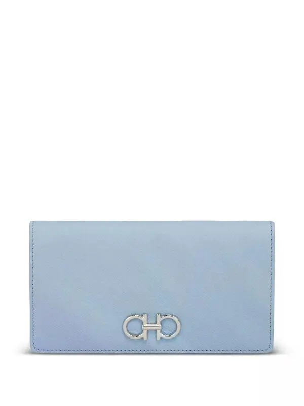 FERRAGAMO Gancini Buckle Continental Wallet - Blue