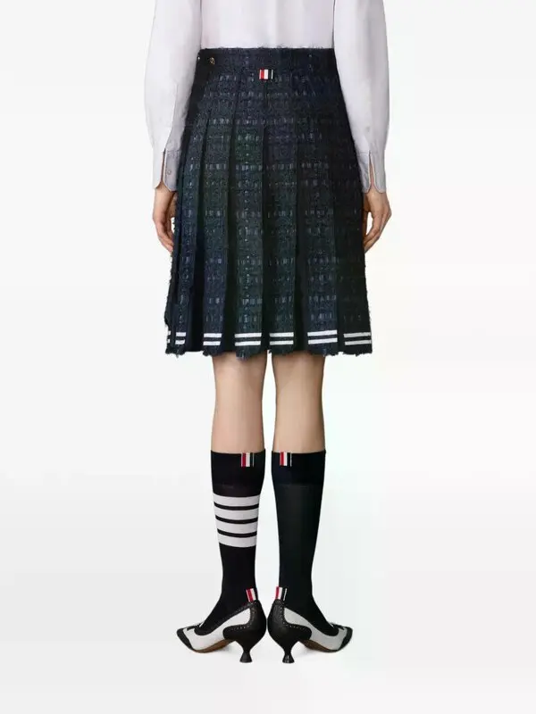 Thom Browne Satin Ribbon Pleated Midi Skirt