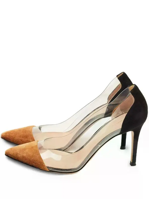 GIANVITO ROSSI Plexi Suede-panel Pumps - Black