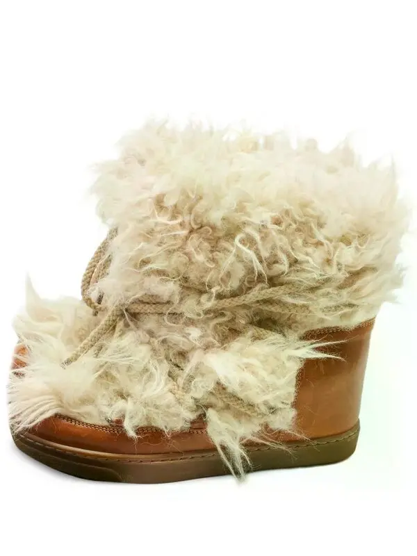 ISABEL MARANT VINTAGE Nowles Faux-fur Leather Boots - Brown